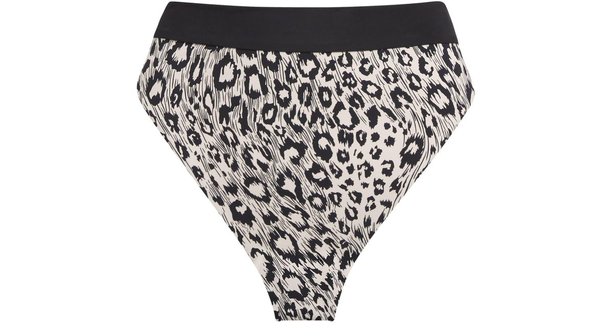Shan Leopard Print Bikini Bottoms in Black | Lyst UK