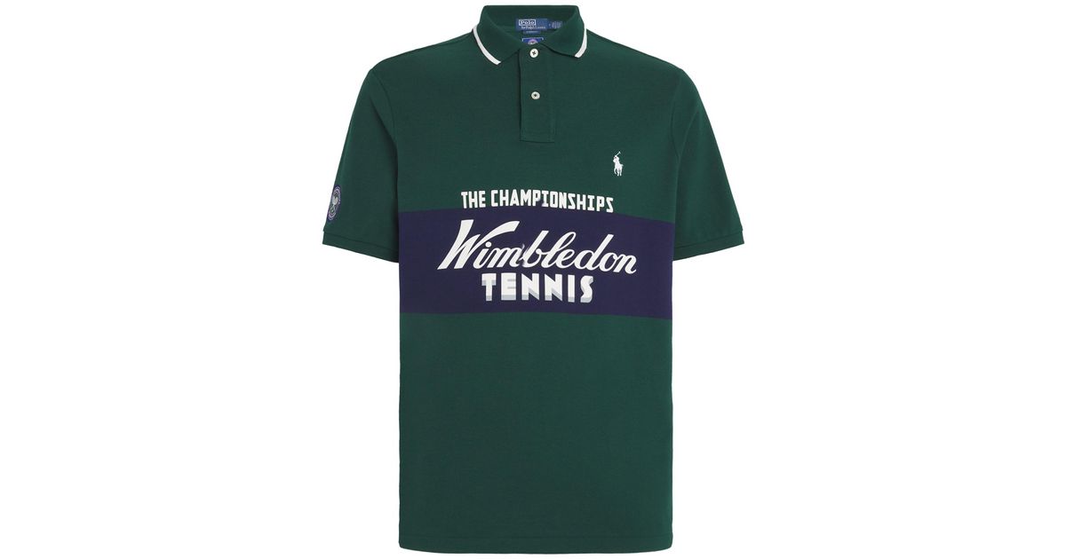 Ralph Lauren X Wimbledon Cotton Mesh Polo Shirt in Green for Men | Lyst UK