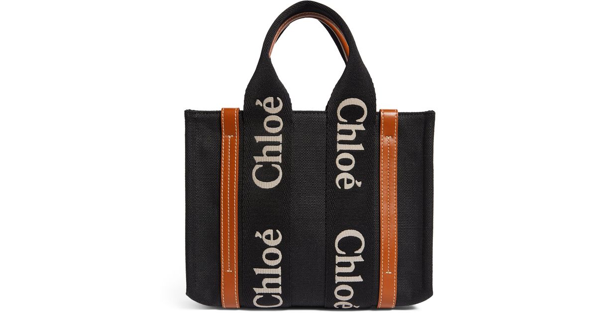 Chloé Small Woody Tote Bag in Black | Lyst