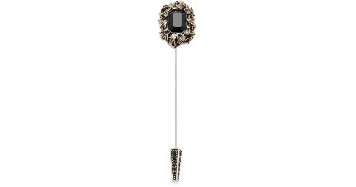 McQueen Swarovski Crystal-embellished Ivy Skull Brooch in White for Men ... McQueen Swarovski Crystal-embellished Ivy Skull Brooch in White for Men ...
