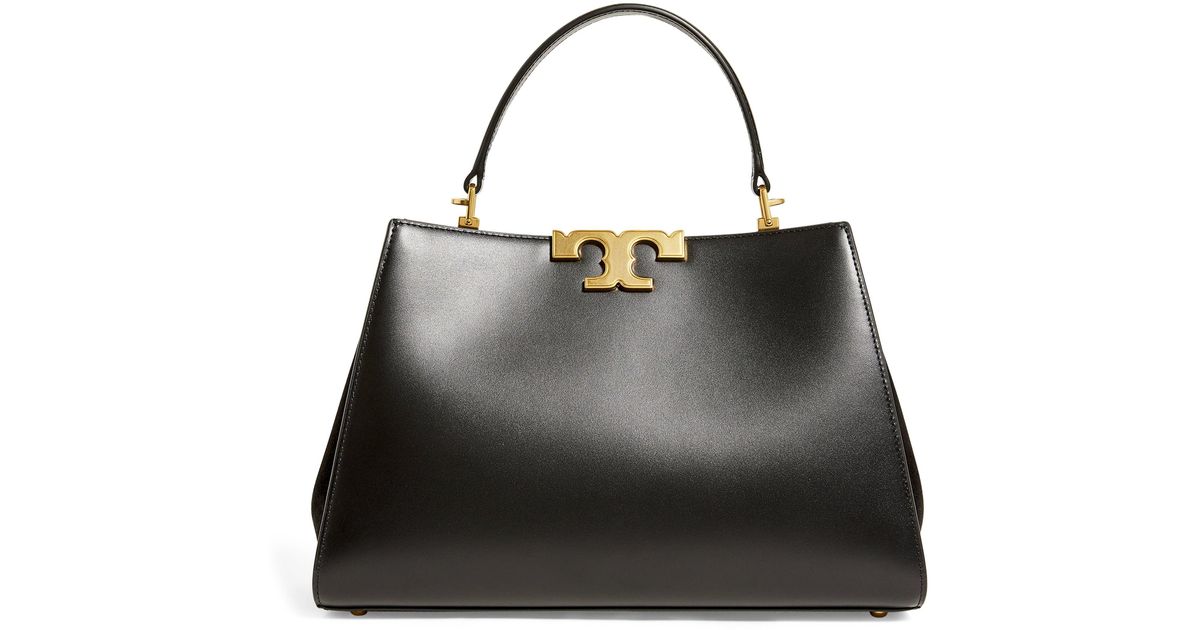 Tory Burch Leather Eleanor Top-Handle Bag in Black | Lyst