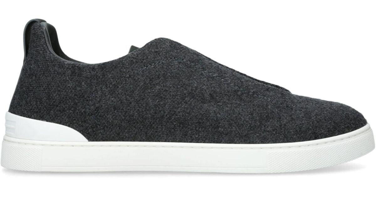 ZEGNA Oasi Cashmere Triple Stitch Sneakers in Black for Men | Lyst UK