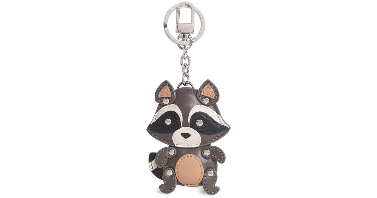 Weekend by Maxmara Leather Raccoon Key Ring in White | Lyst