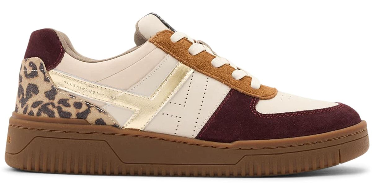 AllSaints Suede Vix Sneakers in Brown | Lyst