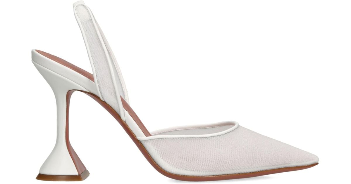 AMINA MUADDI Mesh Holli Slingback Pumps 95 in White | Lyst