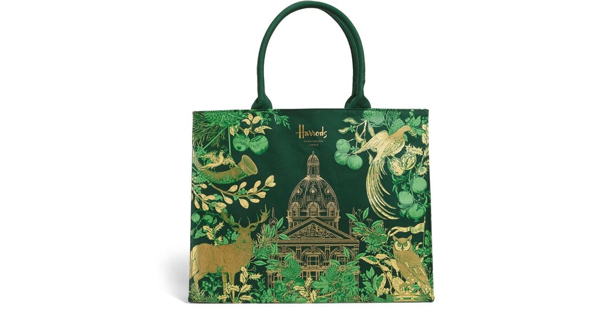 Harrods Cotton House Of Jacquard Shopper Bag in Green | Lyst UK