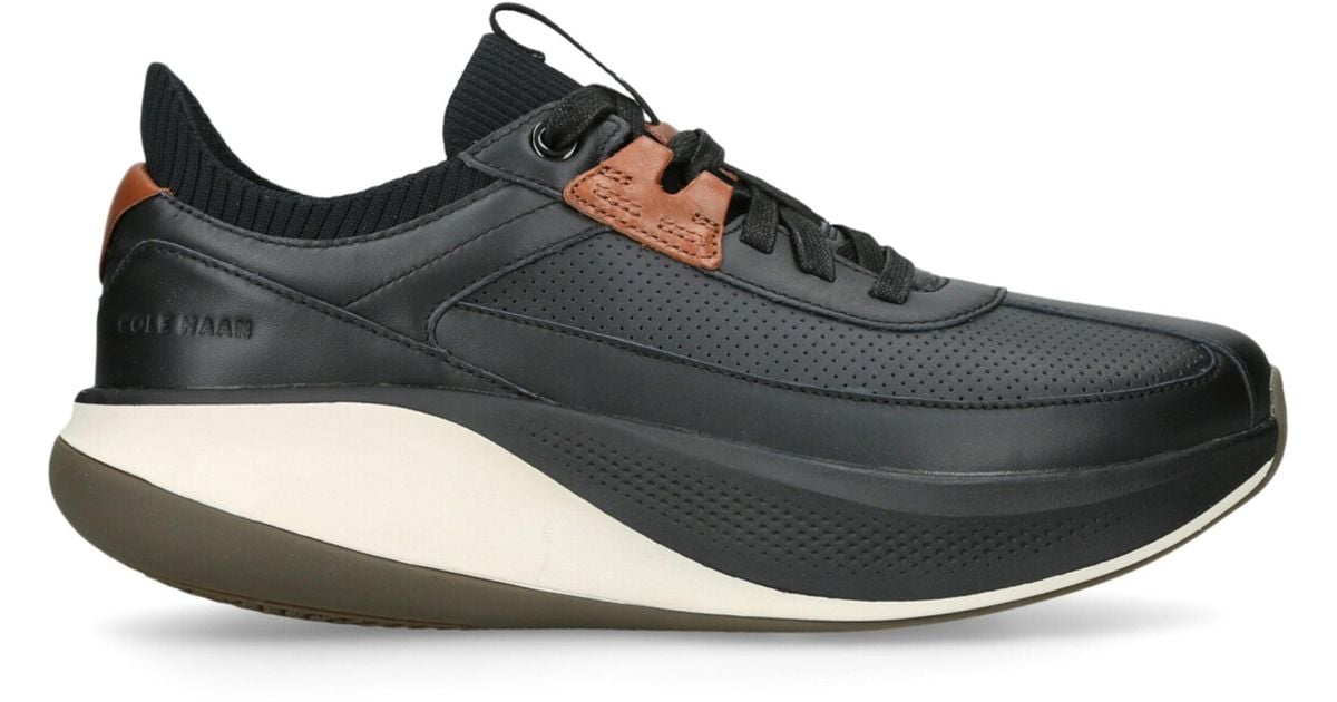 Cole Haan Leather Grandprø All-Day Runner Sneakers in Black for Men ...