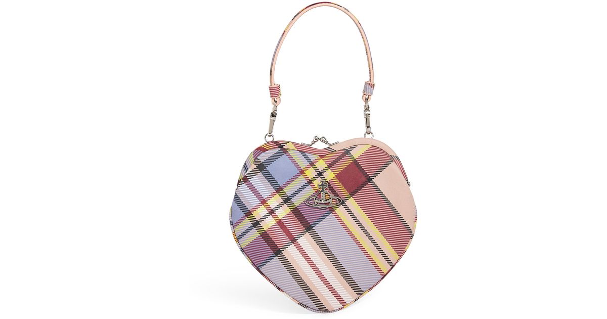 Vivienne Westwood Tartan Belle Heart Clutch Bag in Pink | Lyst