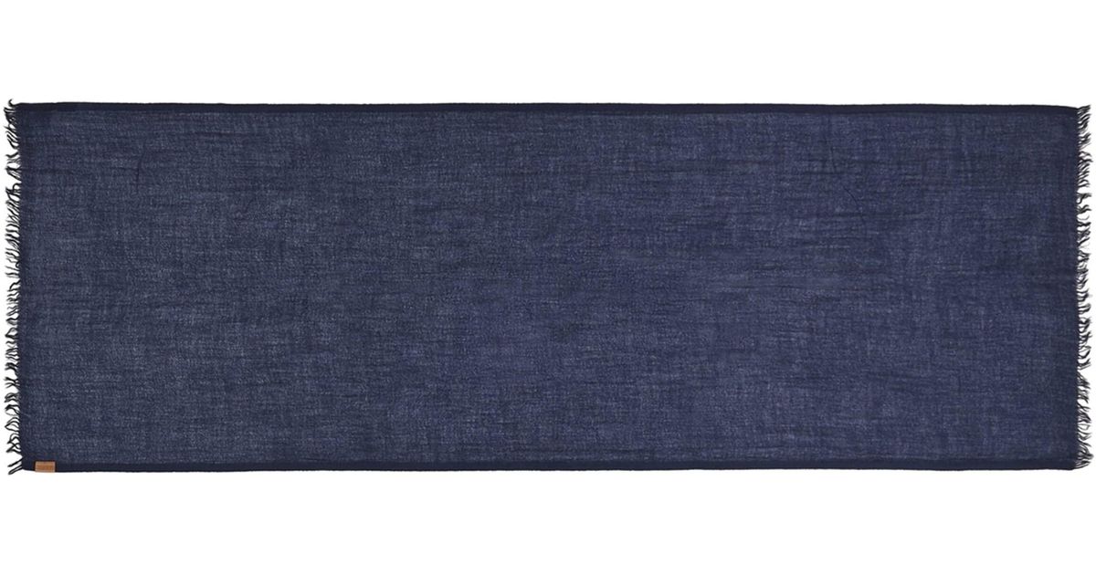 Loewe Cashmere Logo Scarf in Blue | Lyst