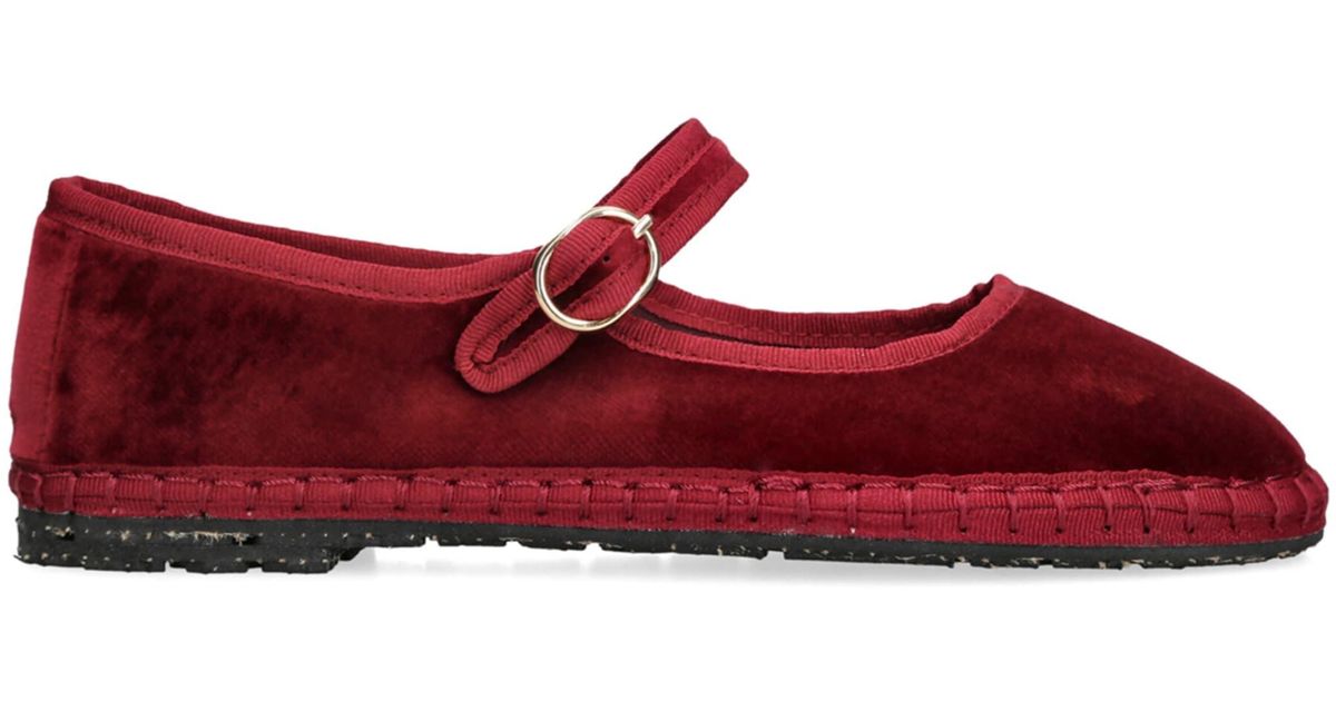 Flabelus Velvet Lucrecia Mary Janes in Red | Lyst