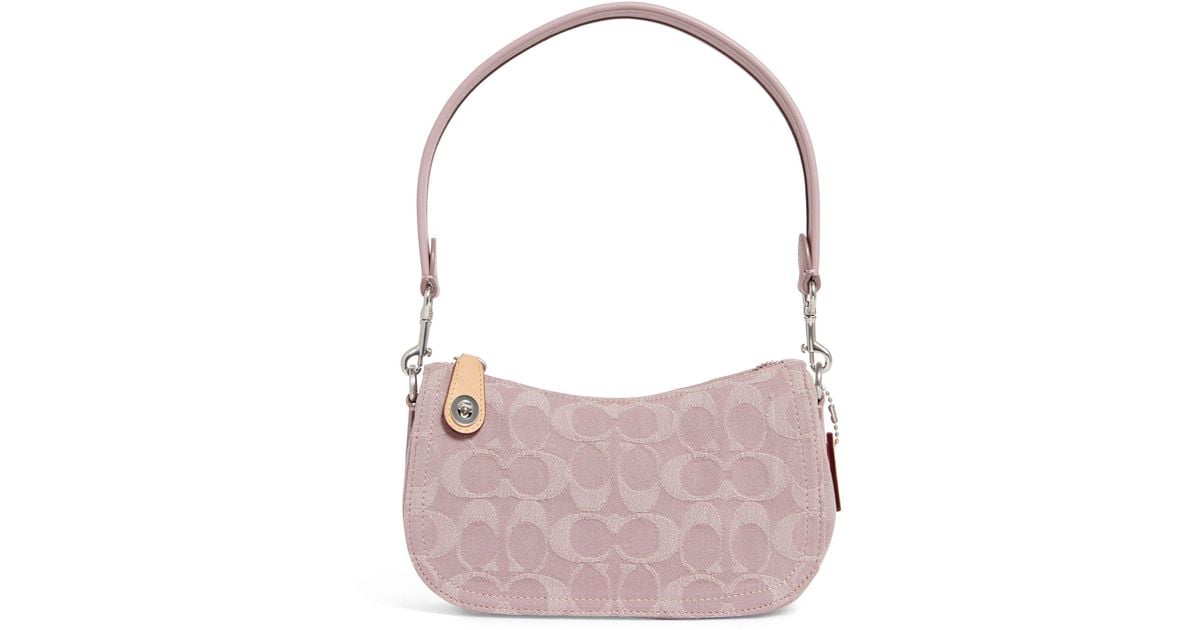 COACH Denim Swinger Shoulder Bag in Pink | Lyst