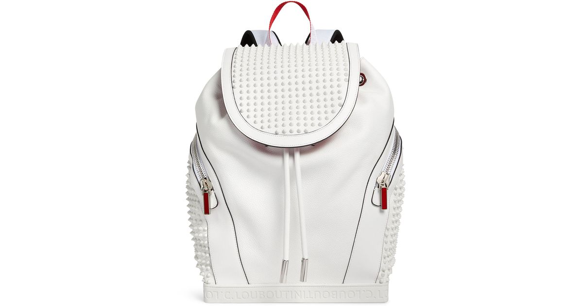Christian Louboutin Explorafunk Leather Backpack in White for Men | Lyst