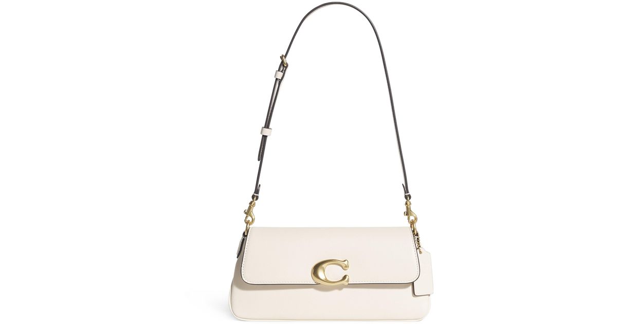COACH Calf Leather Jet Shoulder Bag in Natural | Lyst