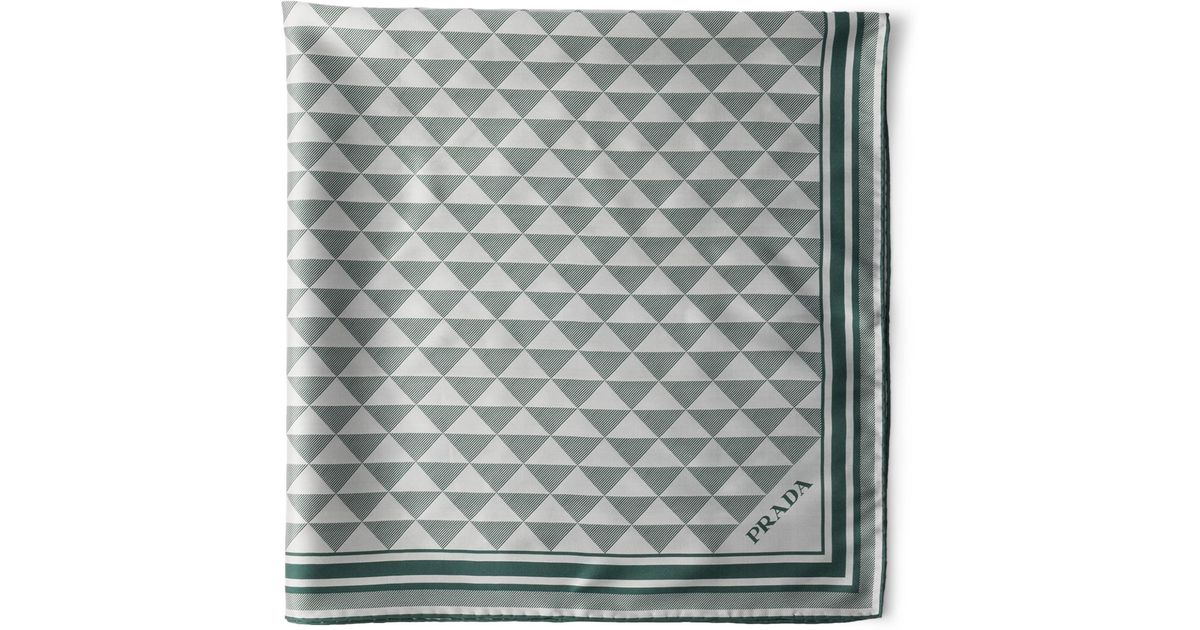 Prada Silk Triangle Scarf in Grey | Lyst UK