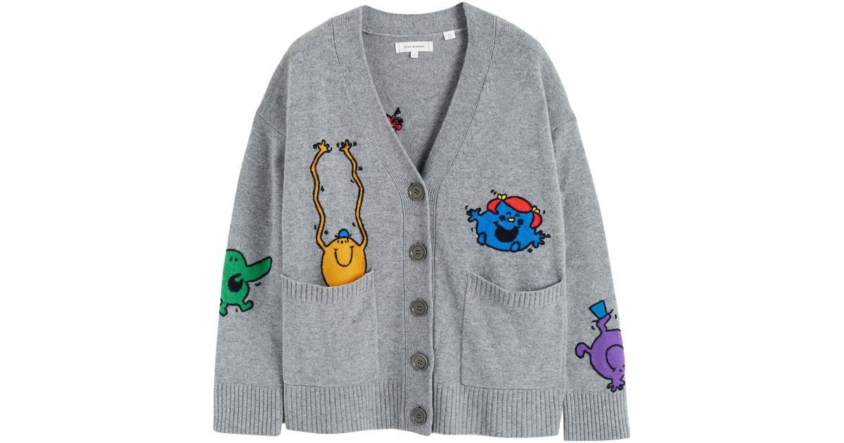 Chinti & Parker X Mr. Men Little Miss Cardigan in Grey | Lyst UK