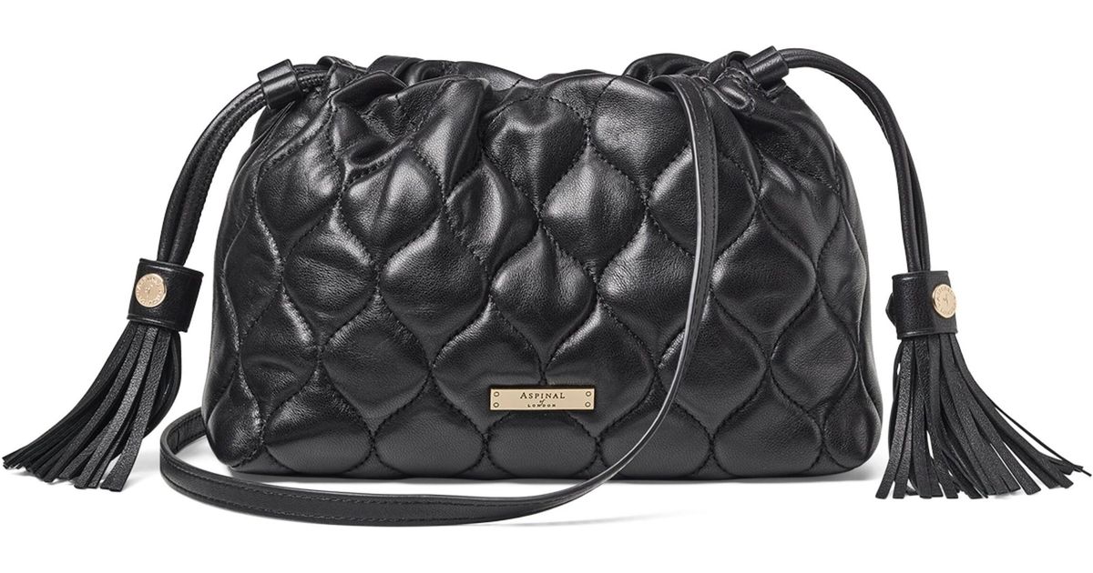 Aspinal of London Velvet Freida Top-Handle Bag in Black | Lyst