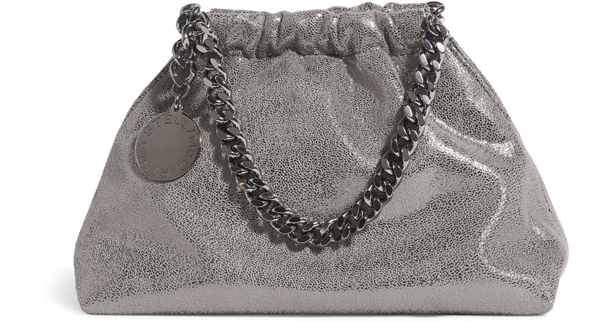 Stella McCartney Metallic Falabella Top-Handle Bag in Grey | Lyst UK