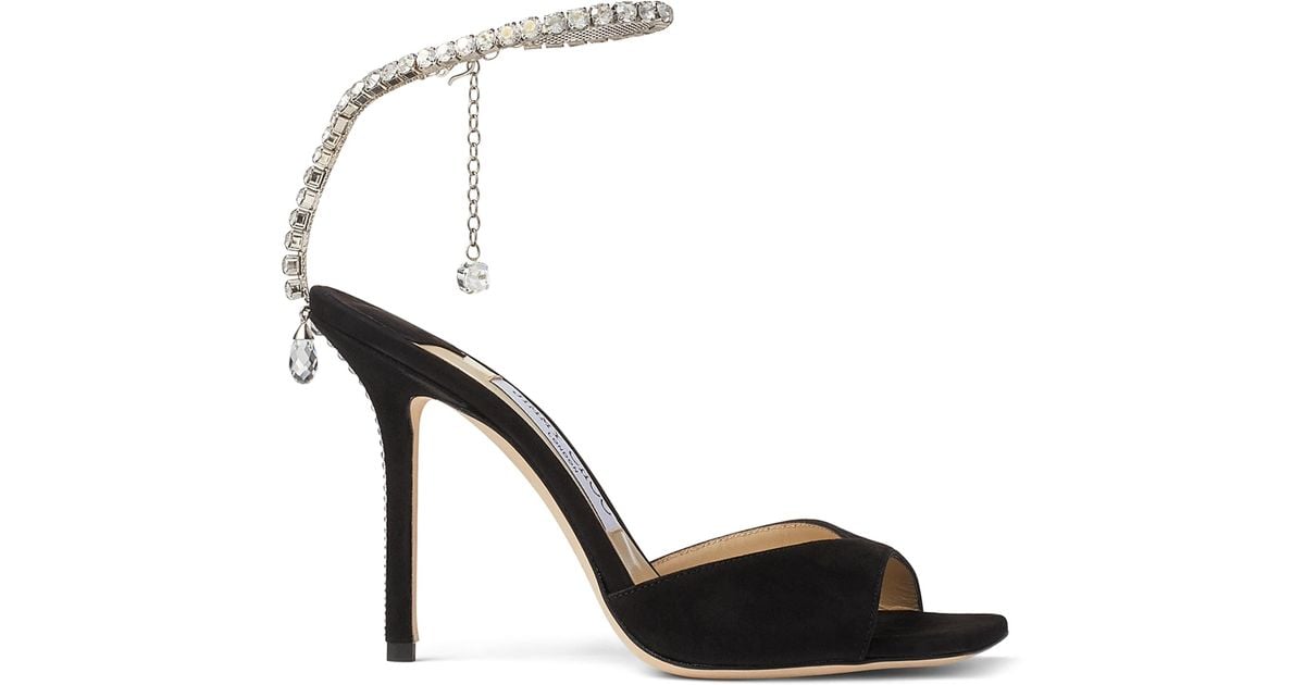 Jimmy Choo Saeda 100 Sandals in Black | Lyst