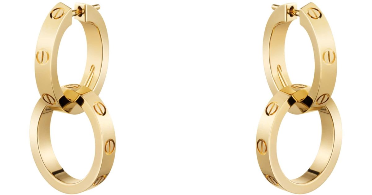 Cartier Love Double Hoop Earrings in Metallic for Men | Lyst UK