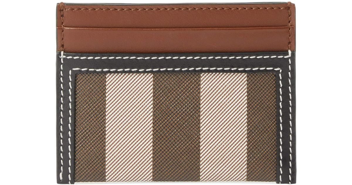 Burberry Check Card Holder in Brown | Lyst UK
