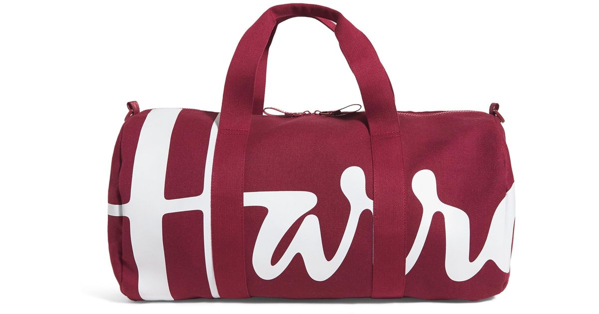 Harrods Cotton Logo Barrel Bag in Red for Men | Lyst