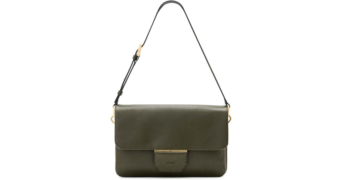 AllSaints Leather Ondine Shoulder Bag in Green | Lyst