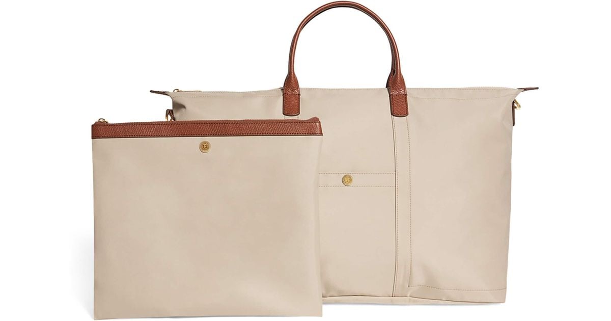 Harrods Nylon Overnight Tote Bag in Natural | Lyst