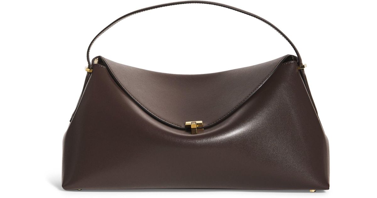 Totême Leather T-Lock Top-Handle Bag in Brown | Lyst