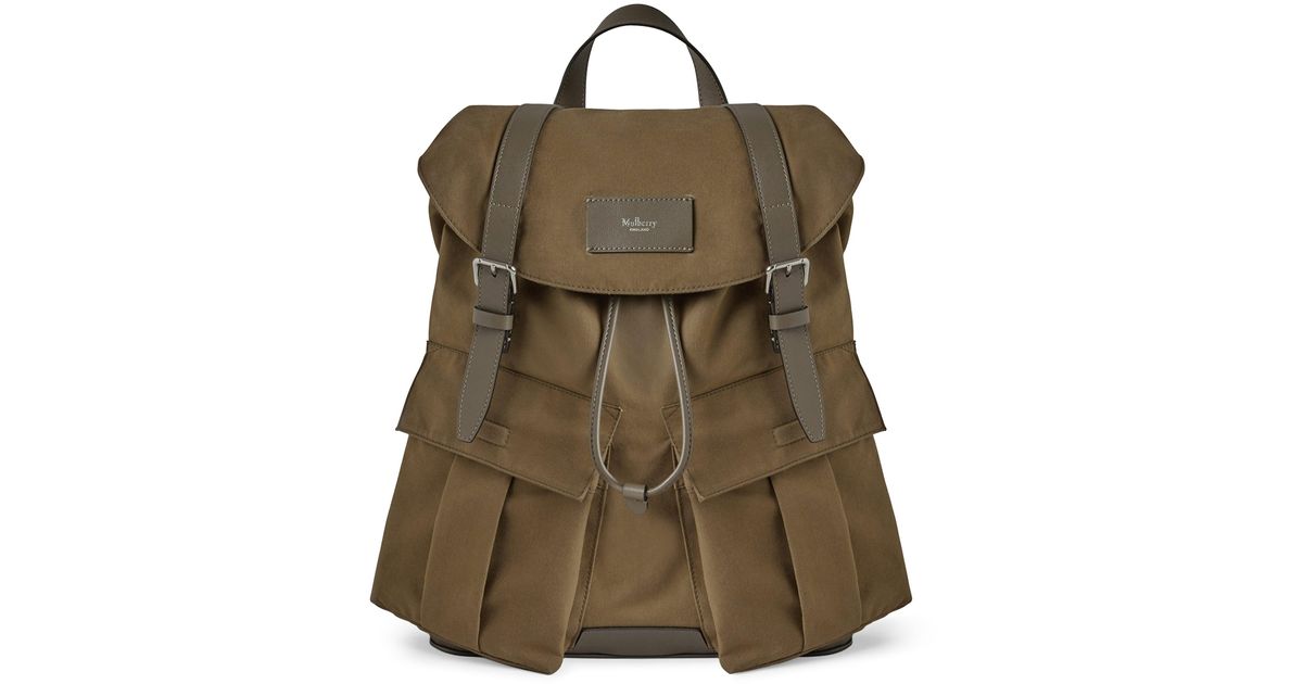 Mulberry Waxed Cotton Heritage Backpack in Brown for Men | Lyst