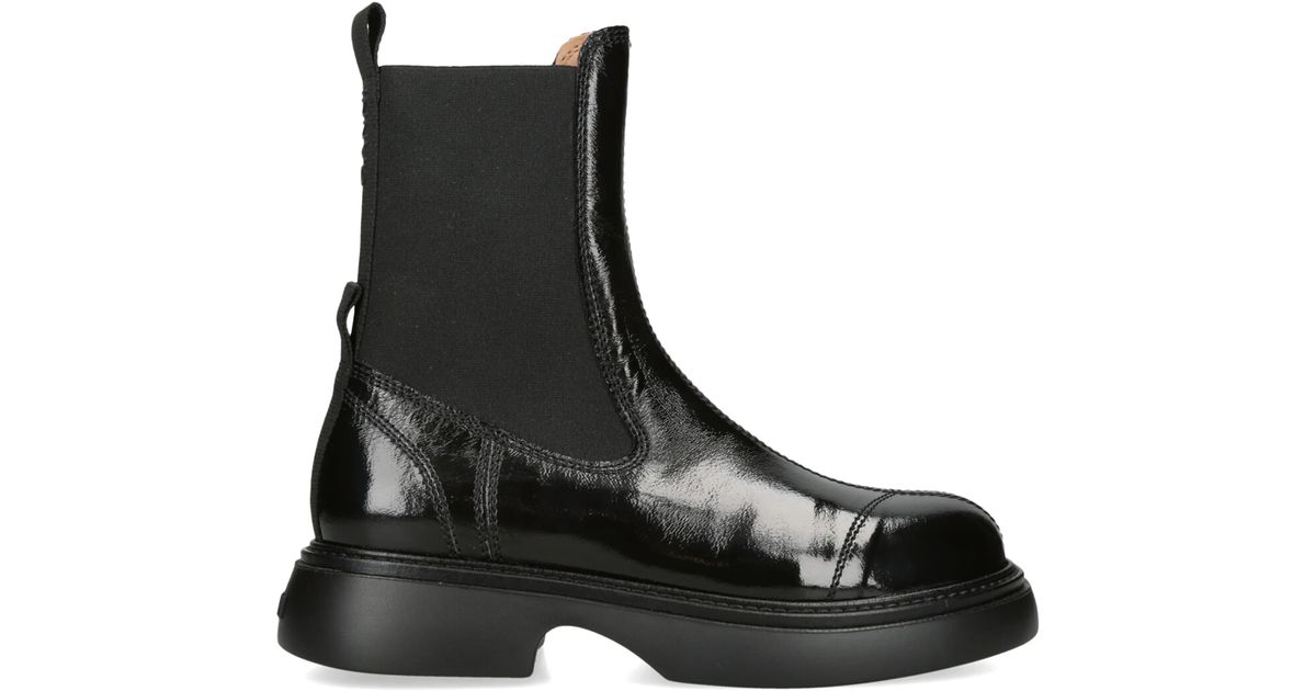 Ganni Tonal Mid Chelsea Boots in Black | Lyst
