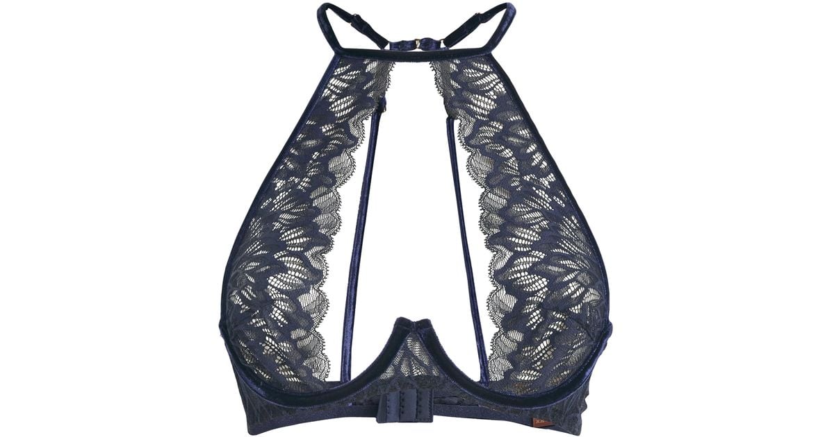 Coco De Mer High-Neck Azzura Bra in Blue | Lyst