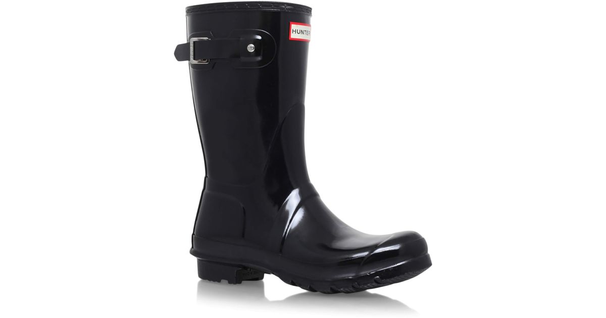 HUNTER Original Gloss Short Wellington Boots in Black | Lyst