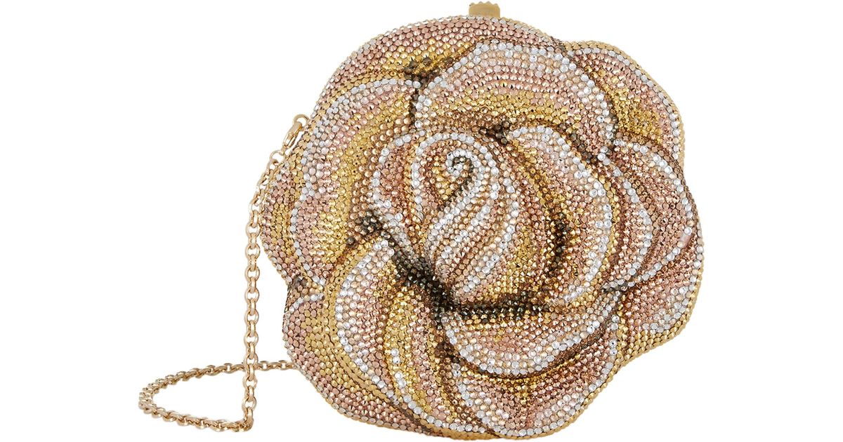 Judith Leiber Rose Golden Clutch Bag in Metallic | Lyst UK
