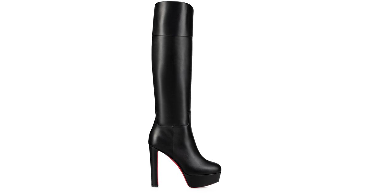 Christian Louboutin Loo Botta Alta Leather Knee-High Boots 130 in Black ...