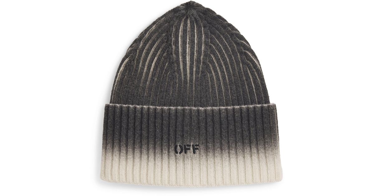 Off-White c/o Virgil Abloh Off- Wool Ombré Beanie in Gray for Men | Lyst