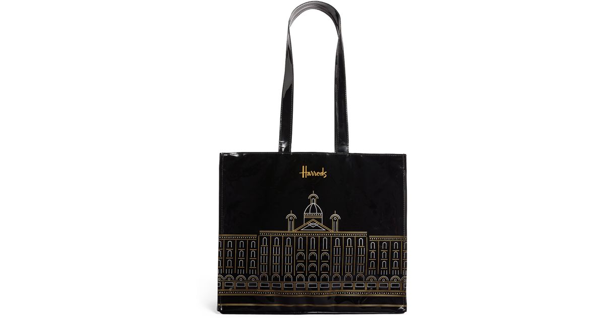 Harrods Outline Tote Bag in Black | Lyst