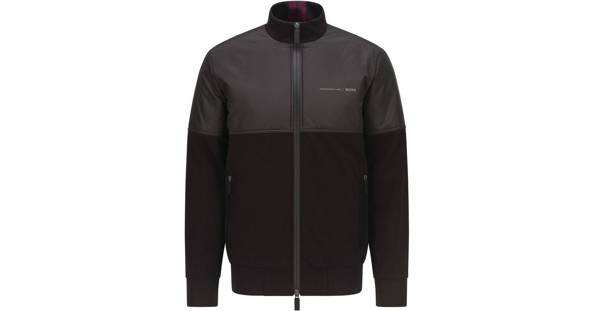 BOSS by HUGO BOSS Cotton X Porsche Bomber Jacket in Black for Men - Lyst