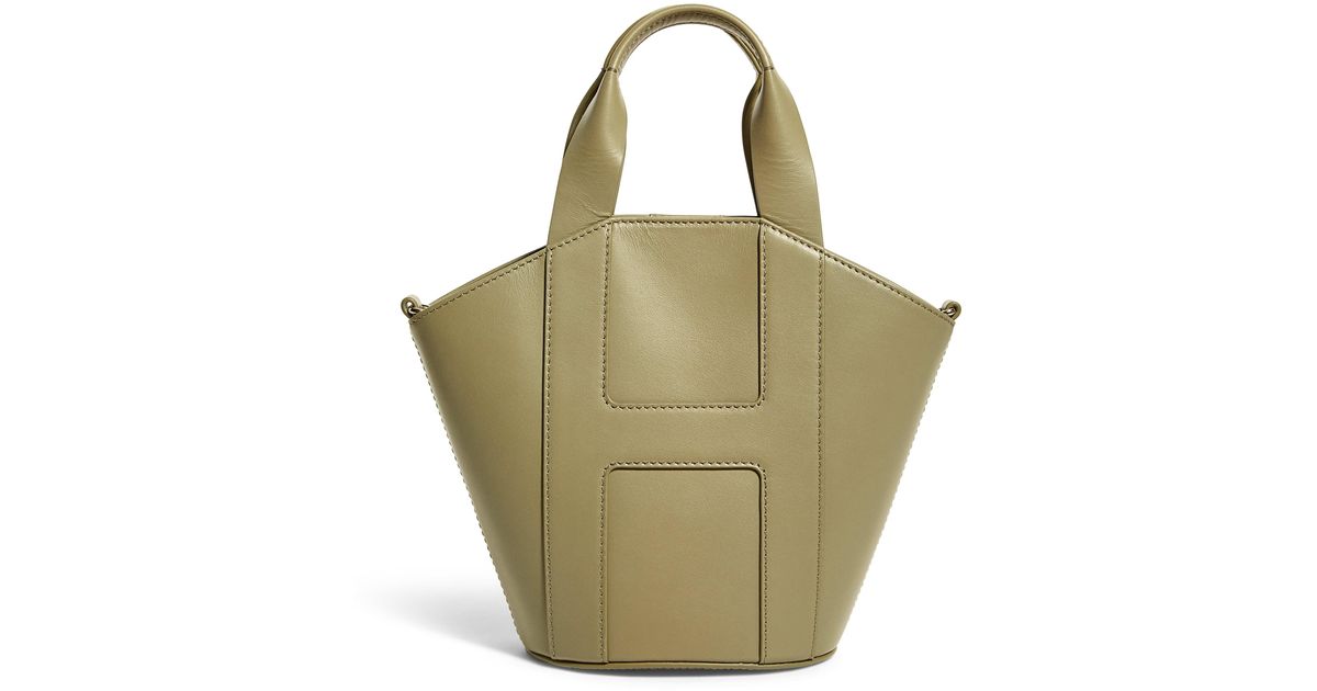 Harrods Grab Leather Tote Bag in Green | Lyst UK