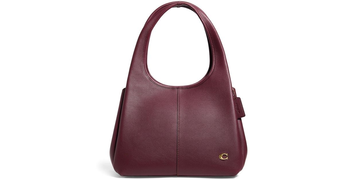 COACH Pebbled Leather Lana Shoulder Bag in Purple | Lyst UK