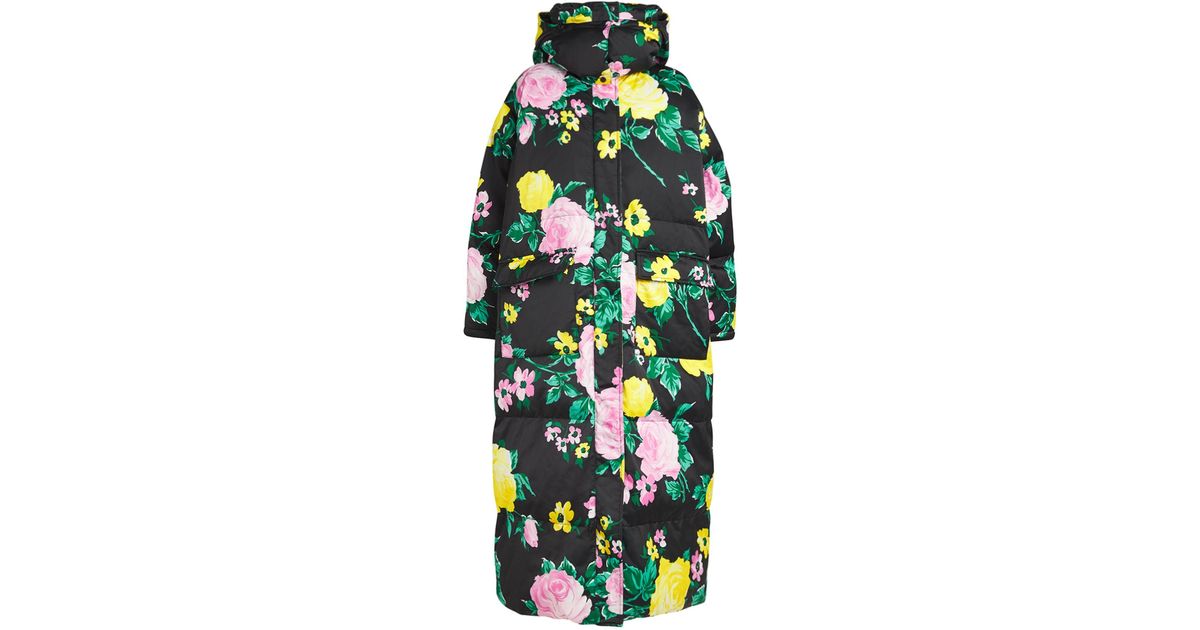 MAX&Co. Floral Puffer Jacket in Green | Lyst