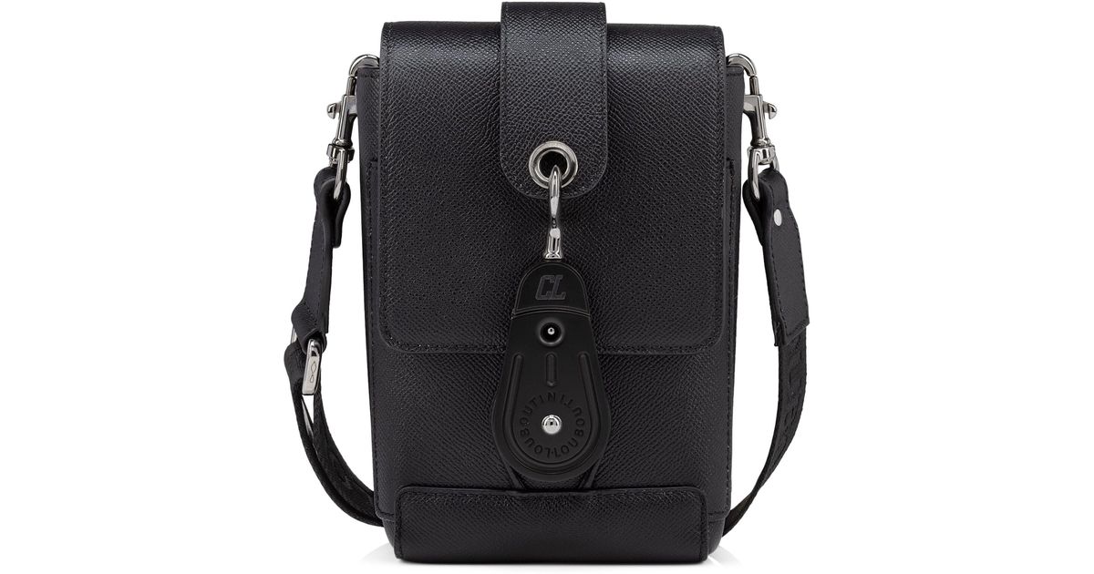 Christian Louboutin Groovy Calfskin Cross-Body Bag in Black for Men | Lyst