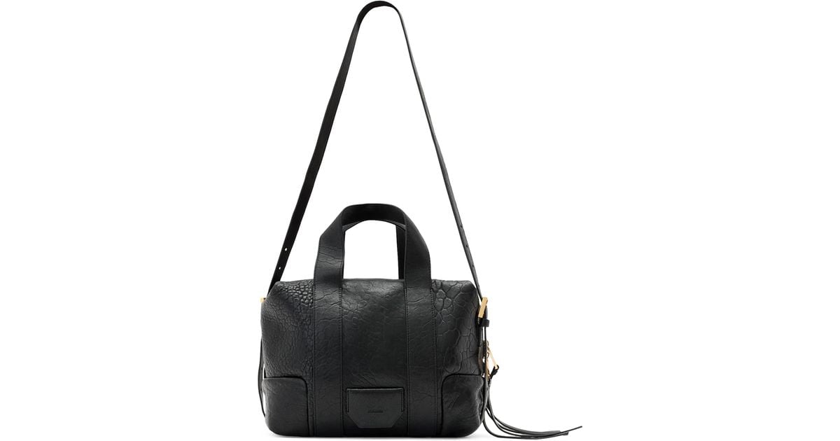 AllSaints Leather Ares Cross-Body Bag in Black | Lyst UK