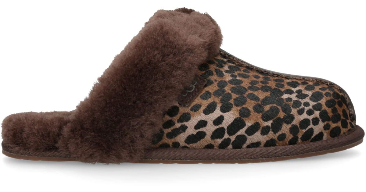 UGG Pony Hair Scuffette Caspian Slippers in Brown | Lyst UK