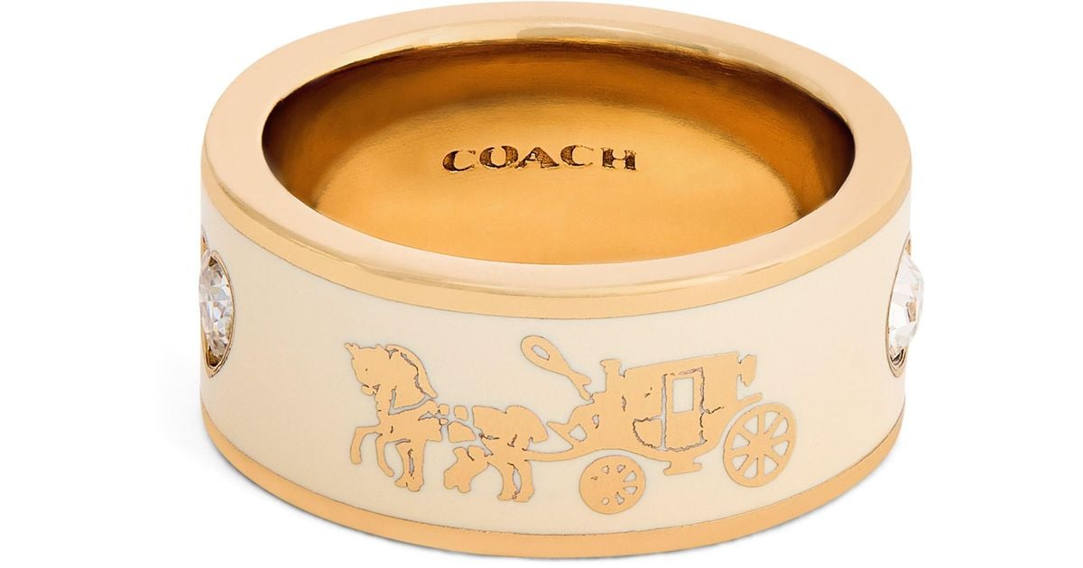 COACH Enamel Logo Ring in Metallic | Lyst