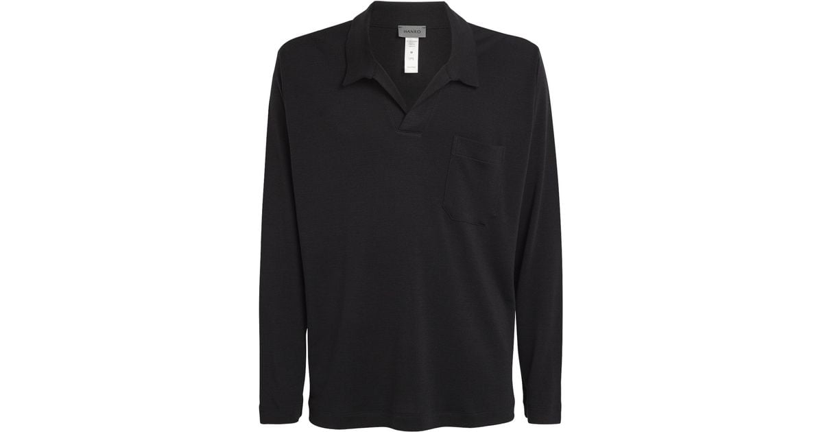 Hanro Wool-Blend Christian Polo Shirt in Black for Men | Lyst