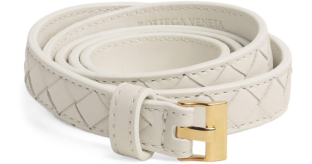 Bottega Veneta Lambskin Thin Watch Belt in Natural | Lyst