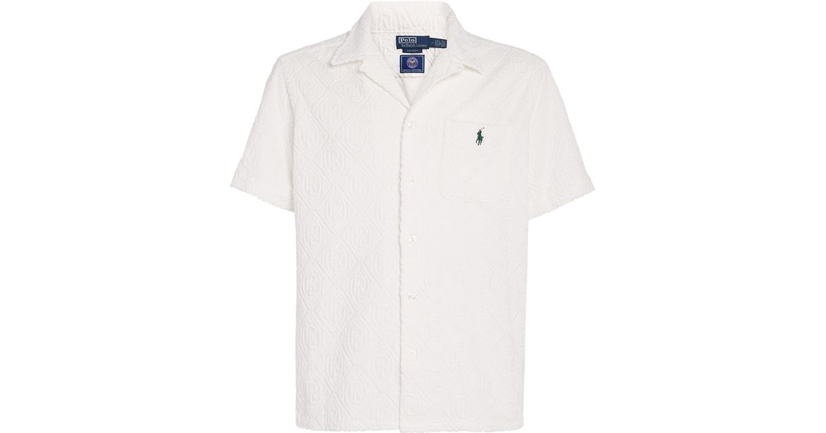 Polo Ralph Lauren X Wimbledon Cotton-Blend Polo Shirt in White for Men | Lyst