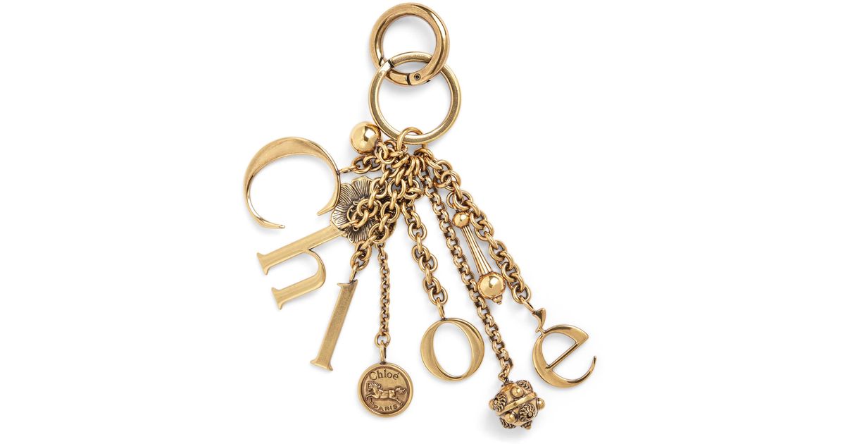 Chloé Symbols Logo Keyring in Metallic | Lyst UK