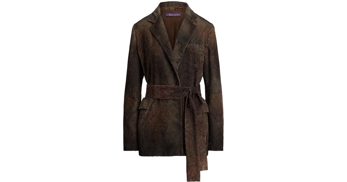 Ralph Lauren Velvet Devoré Lilianna Jacket in Brown | Lyst Canada