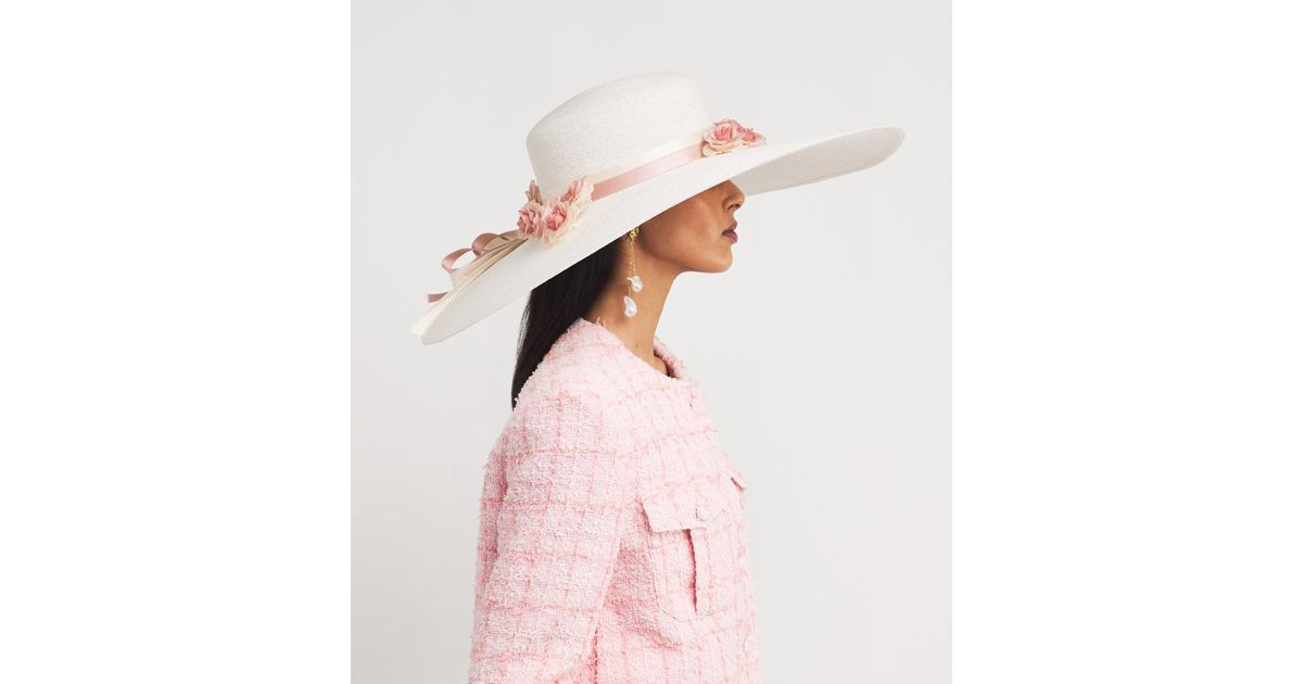 Maison Michel Josephine Rose Hat in White | Lyst